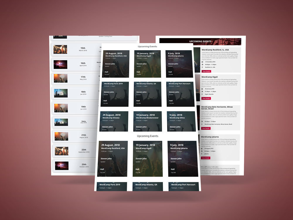 Upcoming Event Section Using Divi Module - Divi Professional