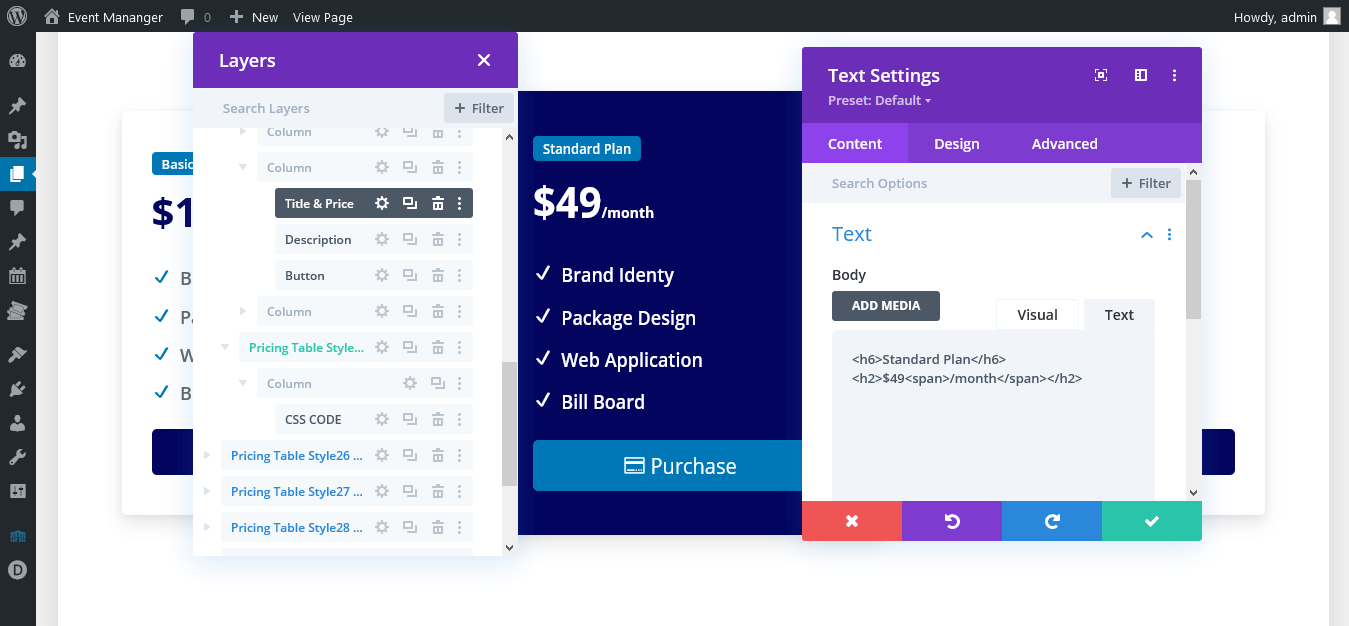 Divi Pricing Table Bundle Documentation - Divi Professional