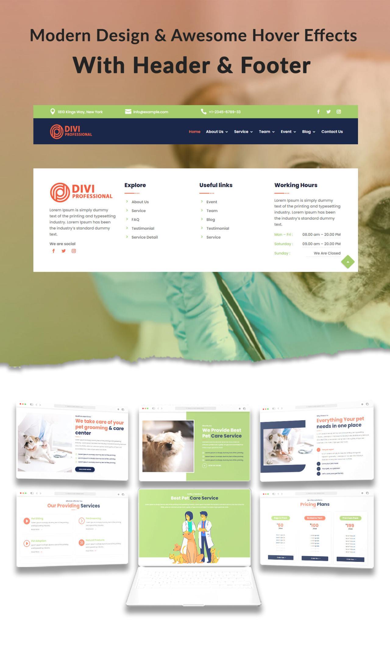 Divi Pet Care and Veterinary Center Child Theme - Divi Professional