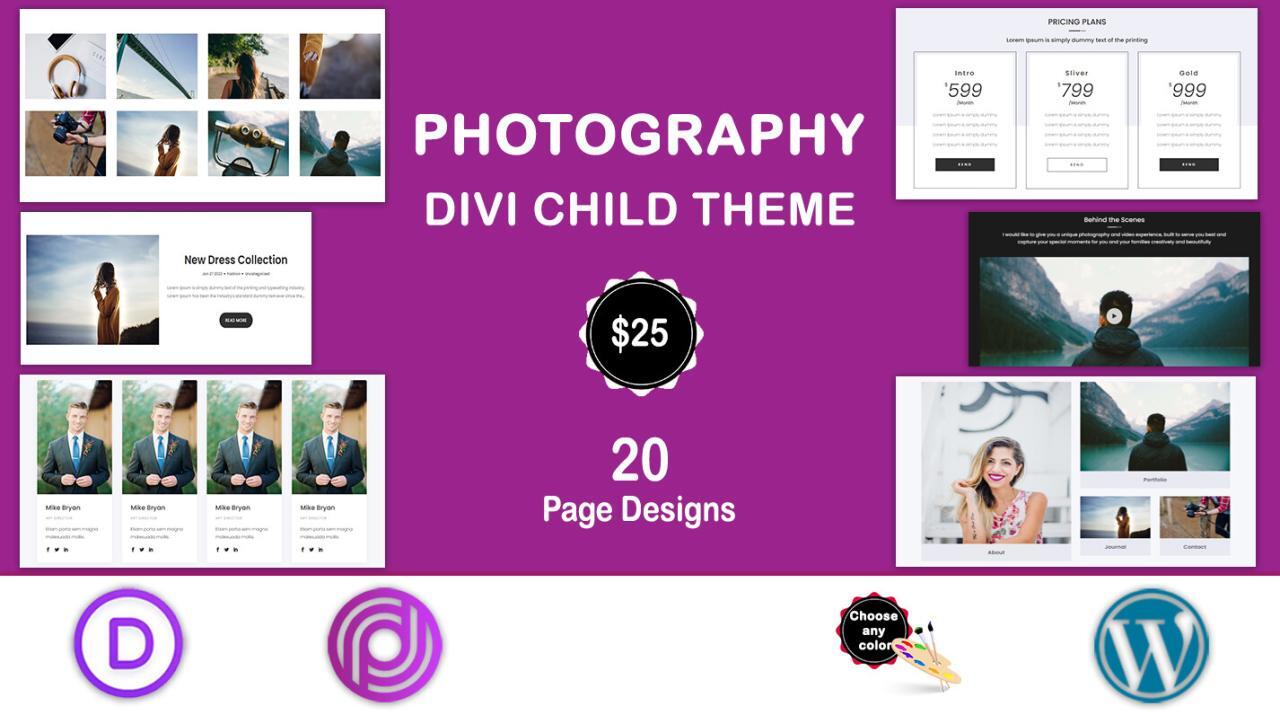 Divi Photography Child Theme - Divi Professional