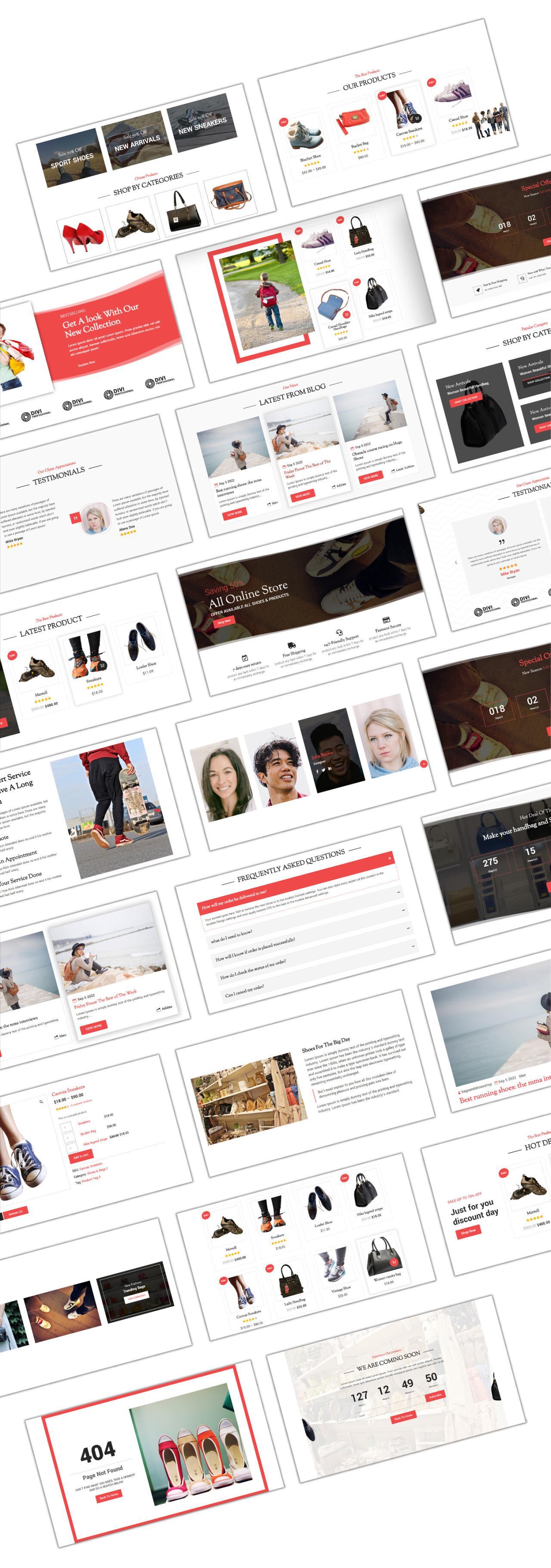 Divi Bags And Shoes Shop Theme - Divi Professional