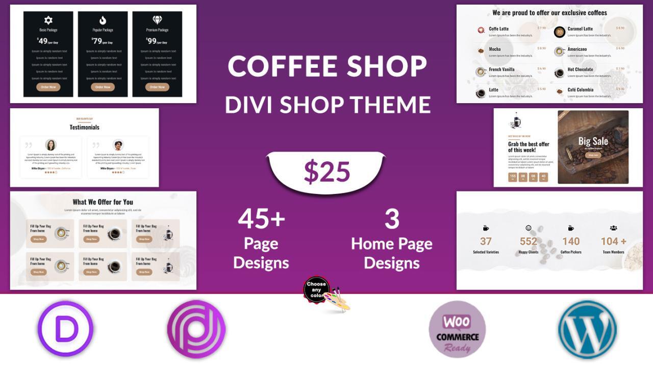 Divi Coffee Shop Theme - Divi Professional