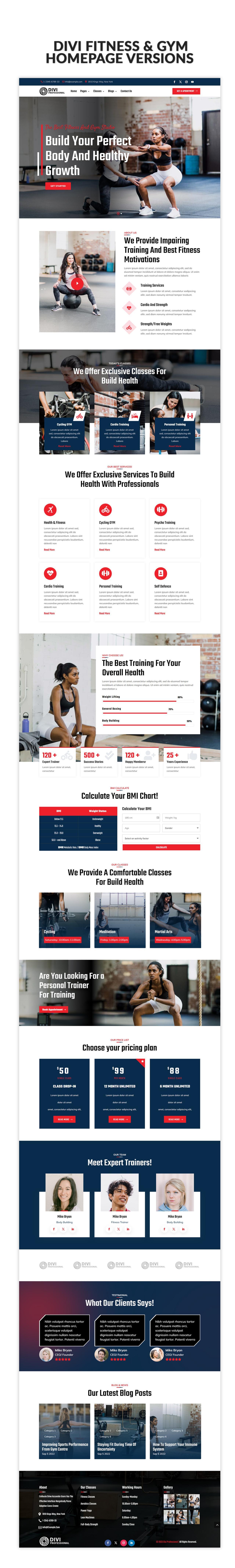 Divi Gym and Fitness Theme - Divi Professional
