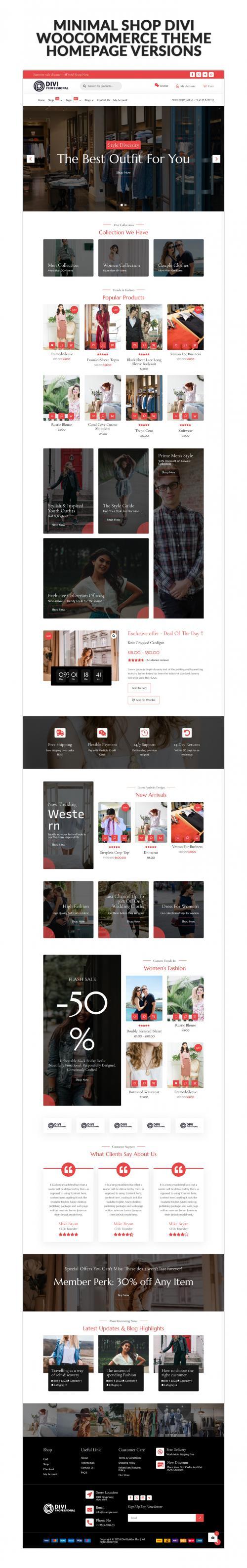 Divi Minimal Shop WooCommerce Theme - Divi Professional