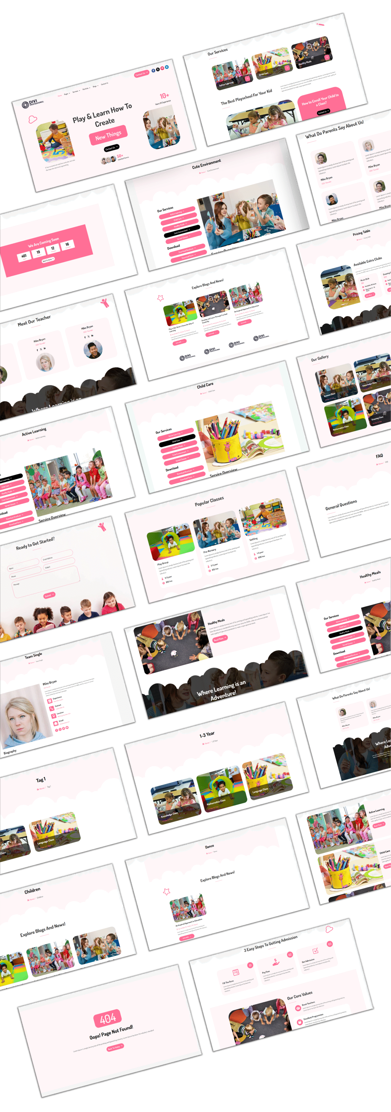 Divi Kindergarten Layouts Pack - Divi Professional