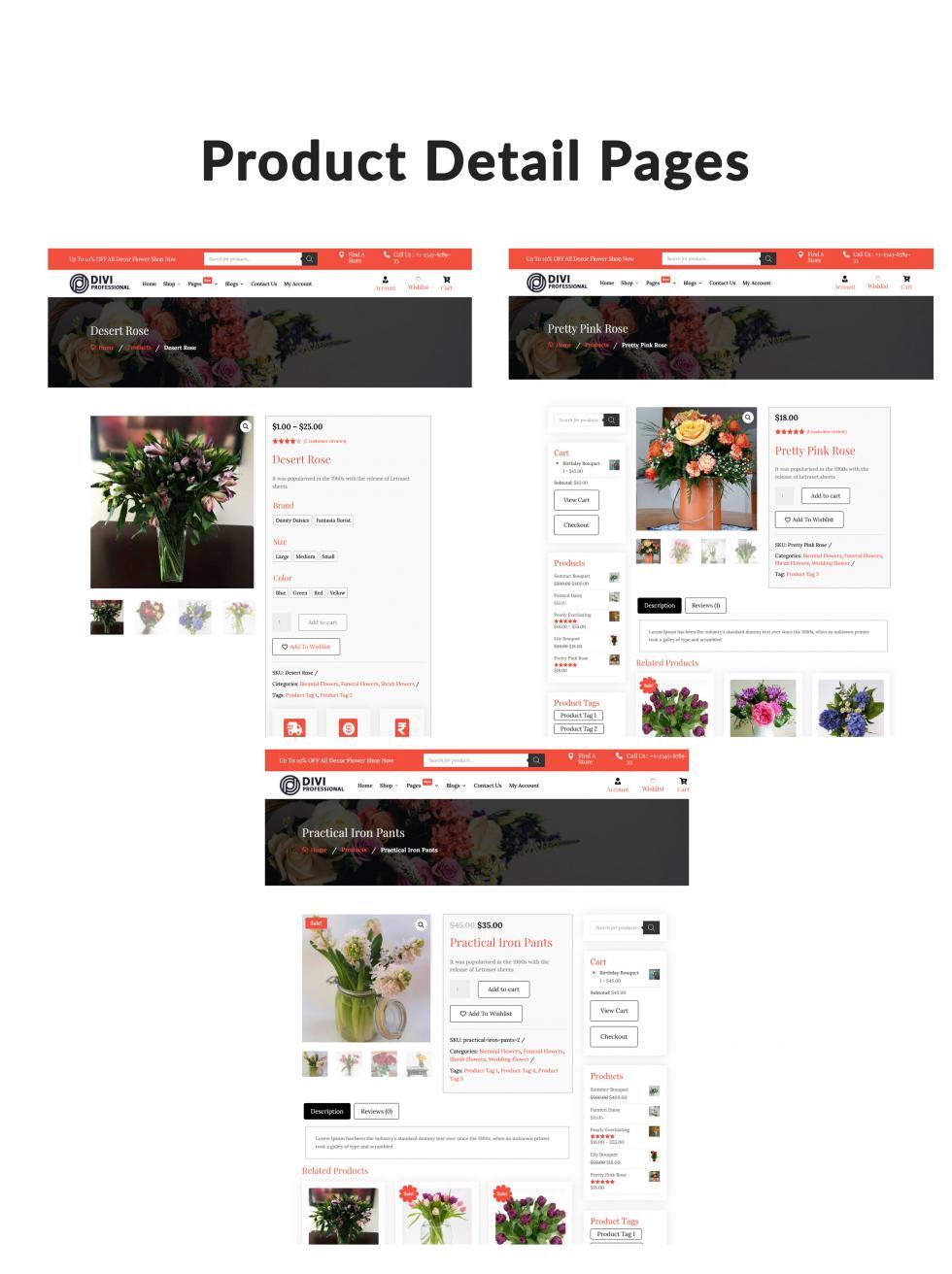 Divi Flower Shop WooCommerce Theme - Divi Professional