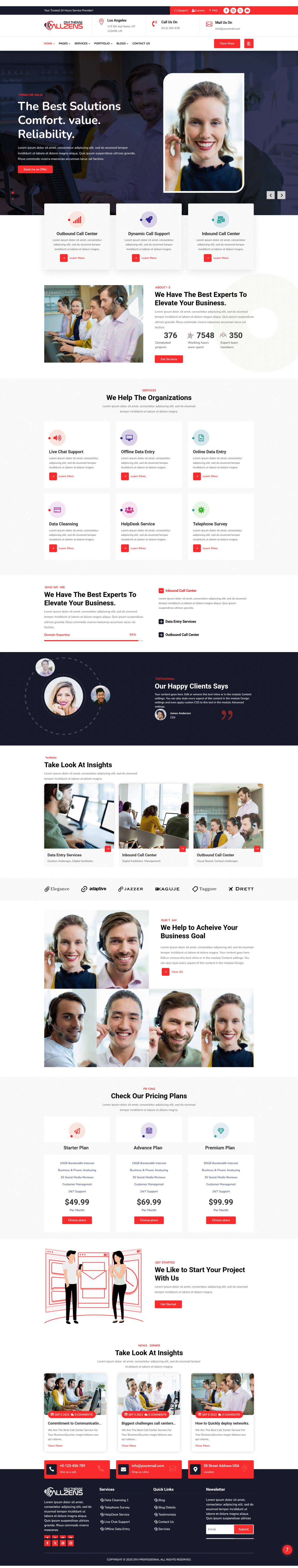 Divi Call Center Theme - Divi Professional