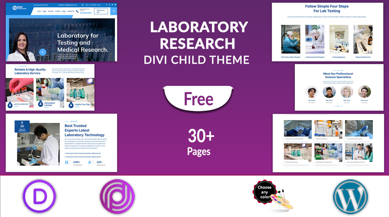 Divi Laboratory and Research Theme - Divi Professional